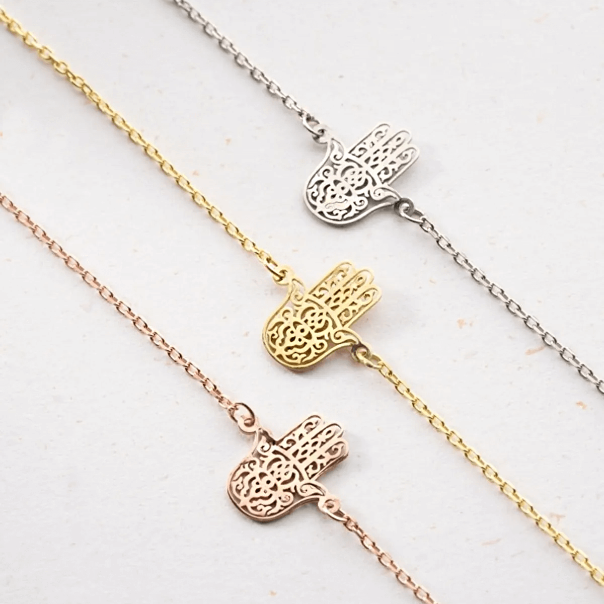 Fatima's Hand Chain Bracelet 925 Sterling Silver Hamsa Charm | JFW ...