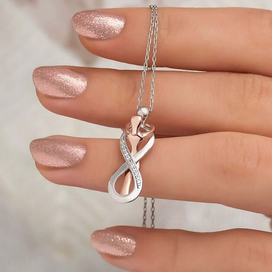 Hug Necklace Sterling Silver Infinity Pendant with Zirconia | JFW ...