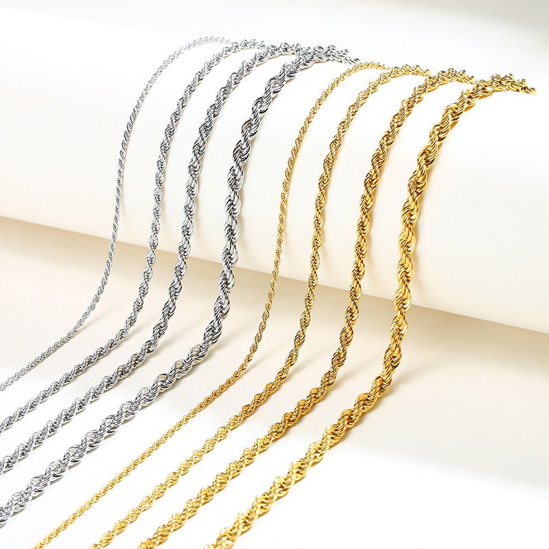 Twisted Rope Chain Thick Spiral Necklace Gold-Plated Choker | JFW ...